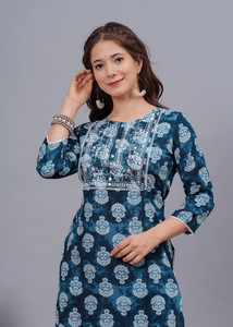 KJFAB Women Printed Straight Kurta - Buy KJFAB Women Printed Straight ...