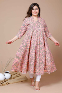 ANGIYA Women Floral Print Anarkali Kurta - Buy ANGIYA Women Floral ...