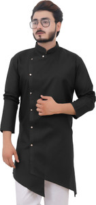 Tibra Collection Men Solid Asymmetric Kurta - Buy Tibra Collection Men ...