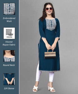 PATBRO Women Embroidered A-line Kurta - Buy PATBRO Women Embroidered A ...