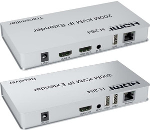 VOOCME HDMI USB KVM Extender Up to 200M,KVM IP Extender RJ45 IP Network ...