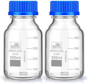 GVSSCO Borosilicate Glass Measuring Reagent Bottle 500ml With Blue ...