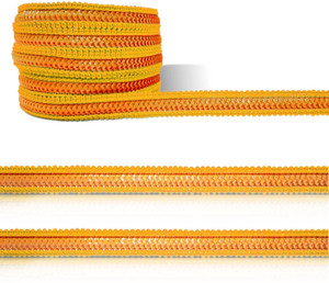 Adhvik CWG0424-02 (M:2064) (1.6cm X 18 Mtr) Yellow Sitara Gota Fancy ...