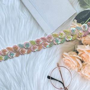 uniquemart Multicolor Sequence Lace Border, Multicolor Lace Design ...