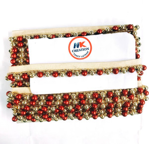 mk creation Moti lace red color Lace Reel Price in India - Buy mk ...