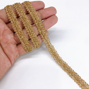 Lami 18 Meter Shimmer Golden Color Zari Tape Lace Border Lace Reel ...