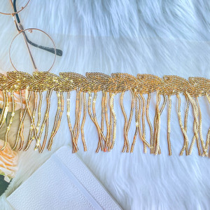 uniquemart Golden Shiny Sitara Latkan Lace Border Golden Net Border ...
