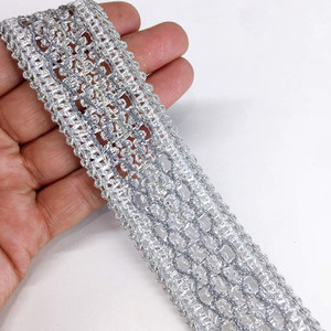 Lami 9 Meter Golden Crochet Crotia Summer Lace With Golden Zari Lace ...