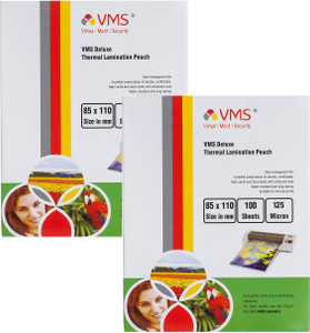 VMS Deluxe 85mmx110mm 125 Micron Lamination Pouch - 2 X 100 Sheets ...