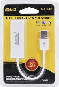 A.D NET POWER OF SPEED USB 2.0 to Ethernet Adapter Wired Ethernet Lan ...