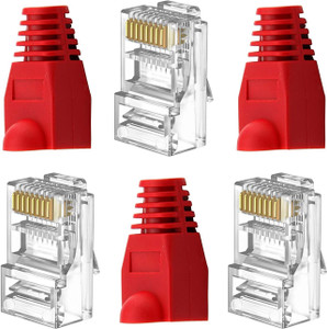 Paruht 12 Sets of RJ45 Network Connectors and Boot Caps combo, Crimp ...