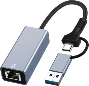 ELECTRO WOLF Fully Metal Body USB 3.0 + Type C to RJ45 Gigabit Ethernet ...