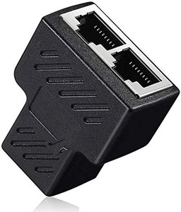 TBS PREMIUM RJ45 Splitter Adapter 1 to 2 Dual Female Port CAT 5/CAT 6 ...