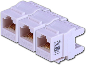 MX UTP Cat6A Keystone Jack 180 Coupler Female LAN F/F Plug (Pack of 3 ...