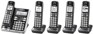 Panasonic 5 Handsets - KX-TGF575S Cordless Landline Phone Cordless ...