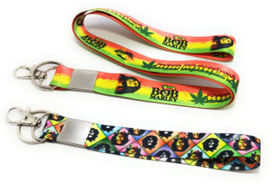 Key Era Bob Marley Fabric Id Tag Holder Mini And Long 2 Pc Lanyard ...