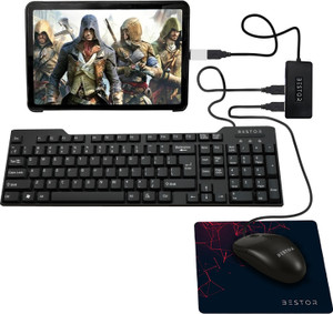 Bestor Set of 5 Combo,USB Wired Keyboard,Wire Mouse,Mouse Pad,typeC ...