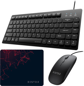 Bestor Set of3 Combo of USB Wired Mini Keyboard,Wired Mouse And Mouse ...