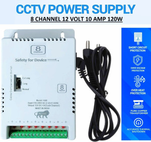 BALRAMA 8 Channel CCTV SMPS 12 Volt 10 Amp Power Supply for Security ...