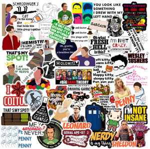 CodersParadise Pack of 50 Big Bang Theory Aesthetic Vinyl Stickers for ...