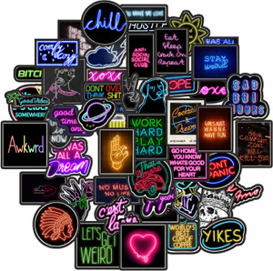 Yuckquee Neon Stickers Medium Self Adhesive Sticker Price in India ...