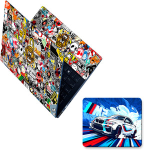 Anweshas Combo of Full Panel Laptop Skin and Mouse Pad - Sticker Bomb ...