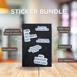 InkedImpressions 5 pc Bundled Stickers - Sarcastic Monochrome Funny ...