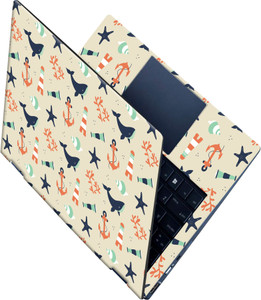 SCOTLON _All Panel_Fish and anchor patterns_ Vinyl Laptop Skin ...