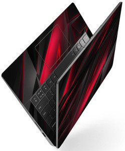 Techfit Full Body Laptop Skin Fits Size Upto 15.6 Inches - Black Red 3D ...