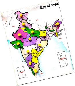 dp tools Puzzle Learning Educational Wooden India Map Board with Knobs ...