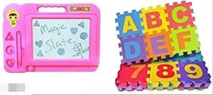 HK Toys Best Combo of ABCD Alphabet Puzzle Mat and Drawing and Writing ...