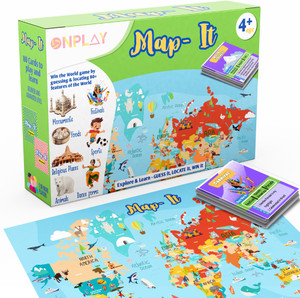 EQIQ Map-It World Map Game | Geography Card Game - Educational Board ...