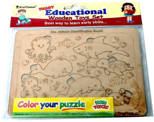 Kraftsman Sea Animals Identification Puzzle Board | Color kit included ...