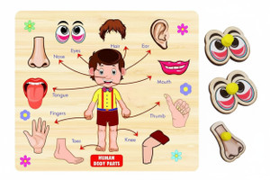 PopPlop Body Parts Wooden Puzzle for Kids-Human Body Brain Development ...