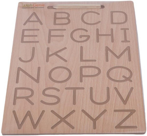 WISH GENIE Wooden ABCD Tracing Board, capital & Small Alphabets Writing ...