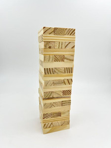 Tiny Tots Wooden Tower Game Wood Tumbling Blocks Set with 54 Pieces ...