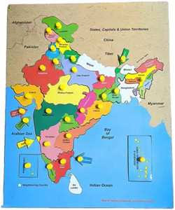 Childgossip Wooden Map Of India Educational Puzzle For Kids Price in ...