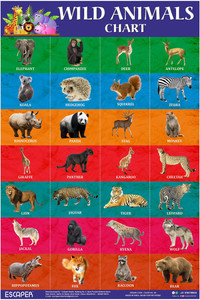 Wild Animals Chart for Kids learning, Cut and paste picture of animals ...