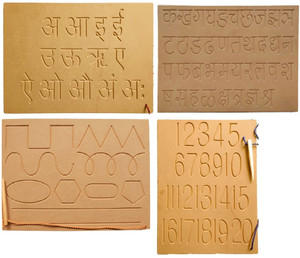 REWASHREE CRAFT WORLD Wooden Tracing Board Pencil Pattern,Number,Hindi ...