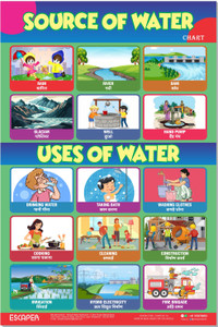 ESCAPER Uses of Water & Sources of Water Chart for Kids, Price in India ...