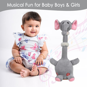 Crazeis Grey Dancing & Talking Elephant Toy for Kids with English ...