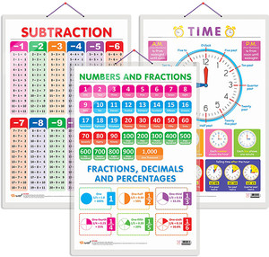 Set of 3 TIME, SUBTRACTION and NUMBERS AND FRACTIONS Early Learning ...