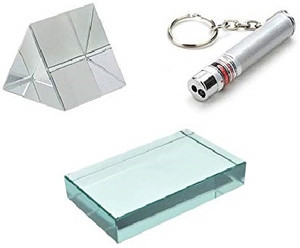 ERH India Science Experiment DIY Kit 50 X 50 mm Equilateral Glass Prism ...