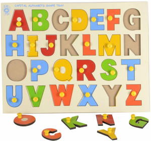 Cyrus English Alphabet Puzzle Uppercase ABCD Wooden Puzzle Board with ...