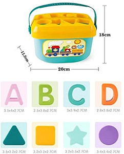 BHVMEY Baby First Sorting Blocks Colourful Shapes Alphabets Learning ...