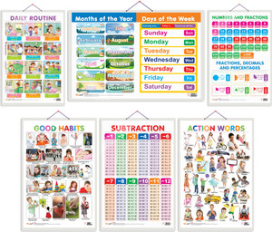 Set of 6 Good Habits, Action Words, SUBTRACTION+NUMBERS AND FRACTIONS ...
