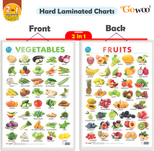 2 IN 1 FRUITS AND VEGETABLES Early Learning Educational Chart for Kids ...