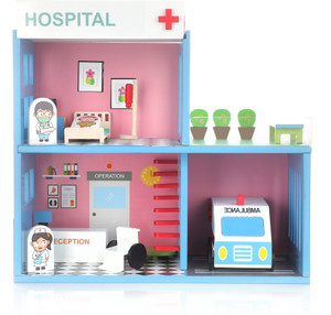 Aditi Toys Wooden Hospital Set for Kids, Role Playing Hospital Set with ...
