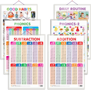 Set of 6 Good Habits, SUBTRACTION, ADDITION, DAILY ROUTINE, PHONICS - 1 ...