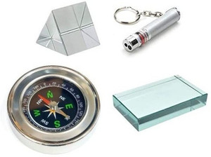 ERHIndia Science Experiment DIY Kit Equilateral Glass Prism, Glass Slab ...